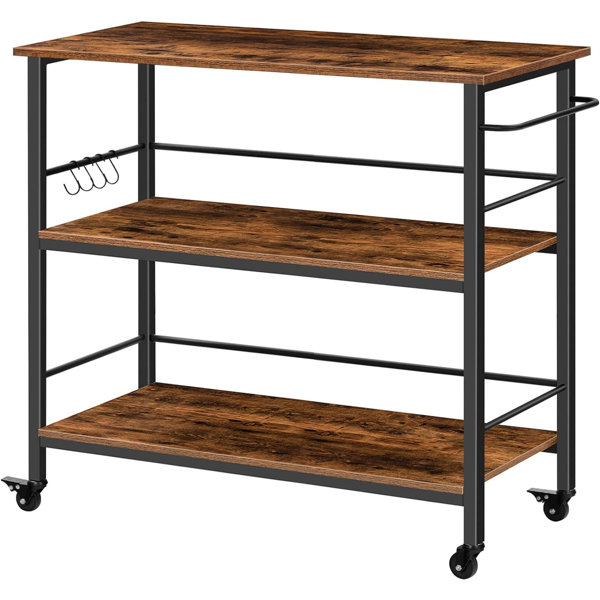 17 Stories Kadeshia 38.2" Rolling Kitchen Island Cart with Storage & Reviews | Wayfair